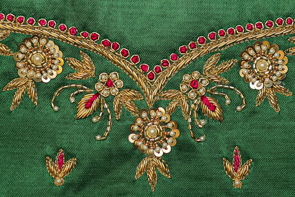 Luxurious Hand Embroidery Raw Silk Unstitched Blouse with Sweetheart N ...